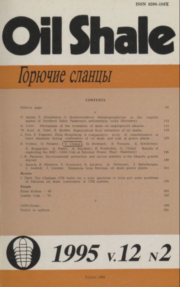 Oil Shale. Vol 12, nr 2 | ETERA