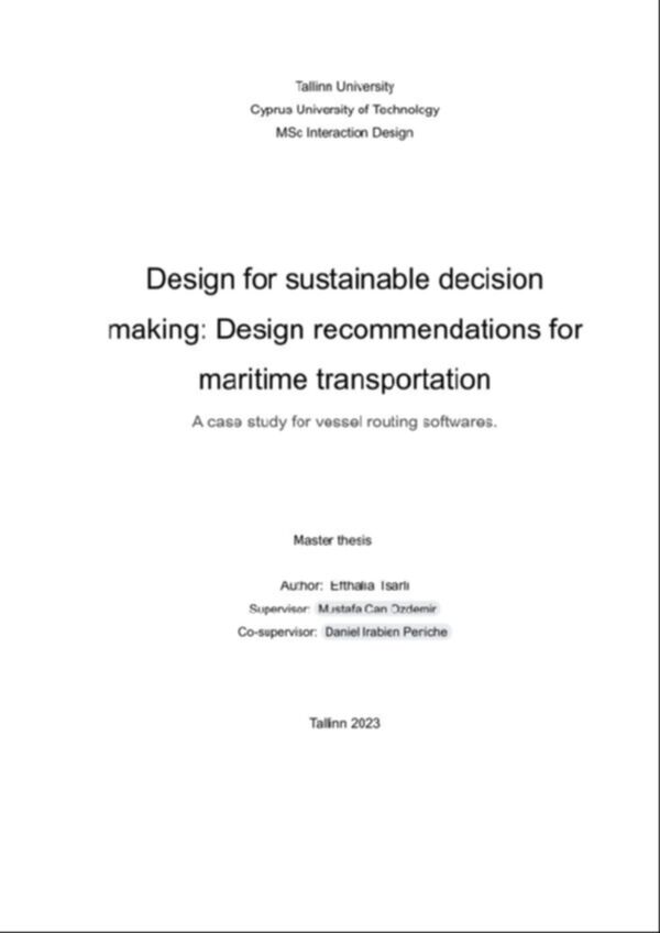 Design for Sustainable Decision Making: Design Recommendations for ...