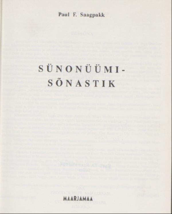 Sünonüümisõnastik | ETERA