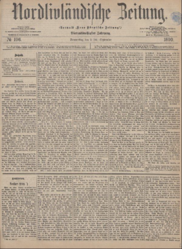 Nordlivländische Zeitung | ETERA